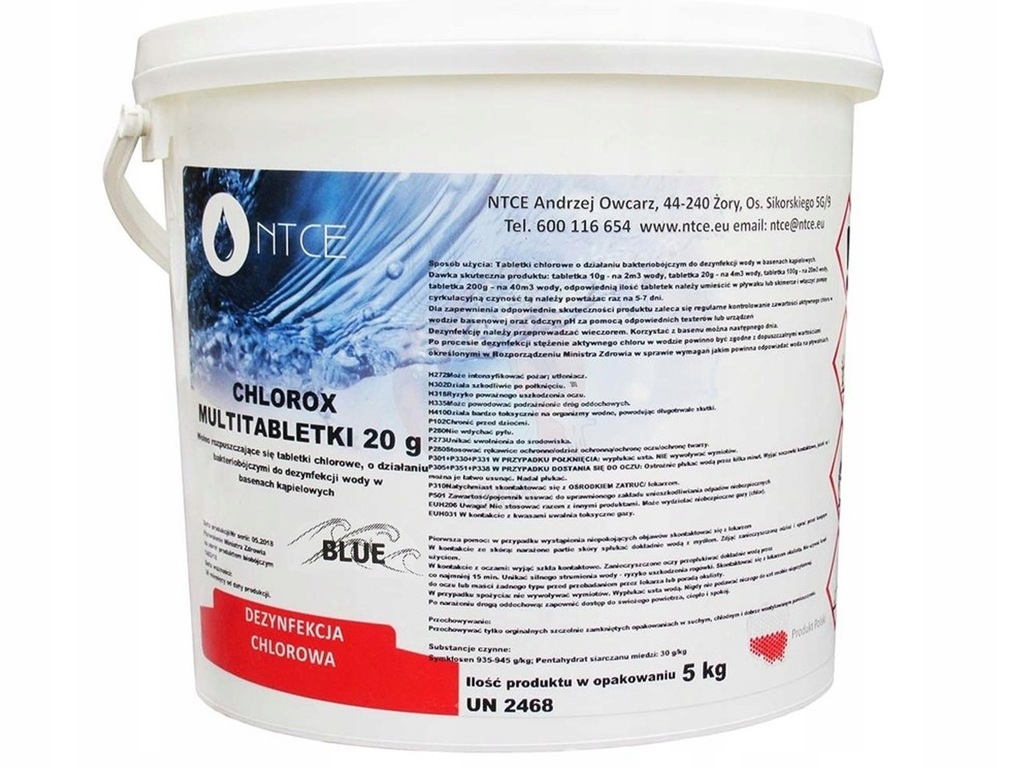 5KG TABLETKI AQUA BLUE MULTI CHLOR CHEMIA 20g - 9458626455 - oficjalne ...
