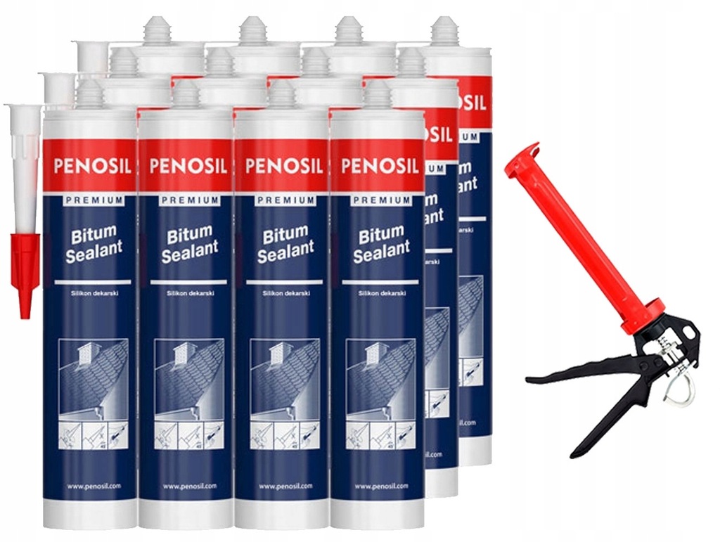 12x BITUM KIT Uszczelniacz Dekarski bitumiczny CZARNY do Papy Gontów ...