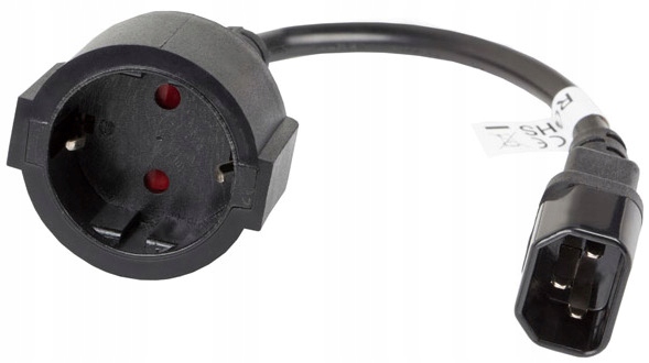 KABEL ZASILAJĄCY ADAPTER PRZEJŚCIÓWKA IEC 320 C14 GNIAZDO WTYK SCHUKO UPS - 15060231930 ...