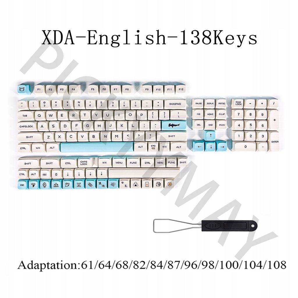 130 klucz PBT nasadki na klawisze XDA profil nasa - 13971714447 ...