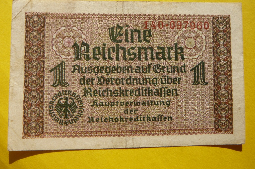 REICHSMARK III RZESZA 39-1945 SWASTYKA 140 097960 - 12754737351 ...