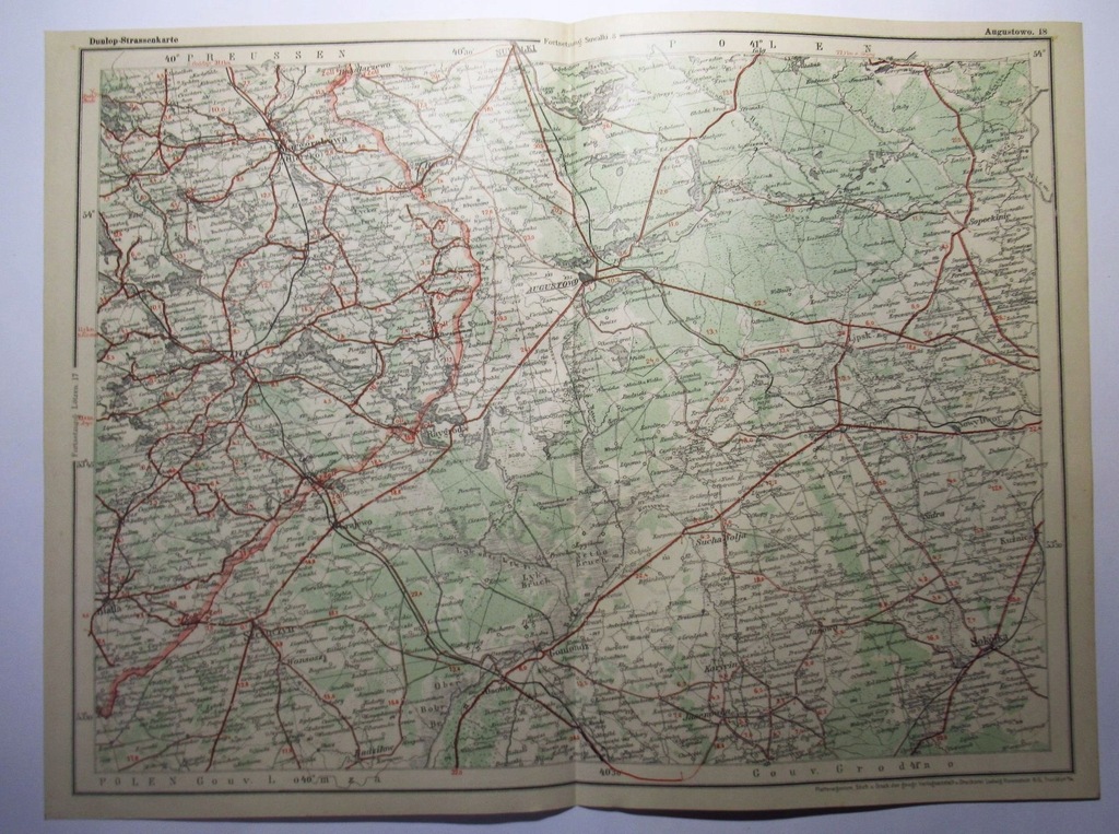 Mapa Augustów, Ełk, Sokółka, Olecko, lata 20 - 13962967415 - oficjalne ...