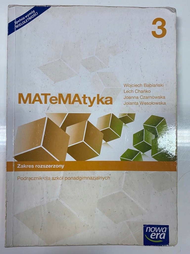 Matematyka 3 Podręcznik Zakres rozszerzony - 12705604594 - oficjalne archiwum Allegro
