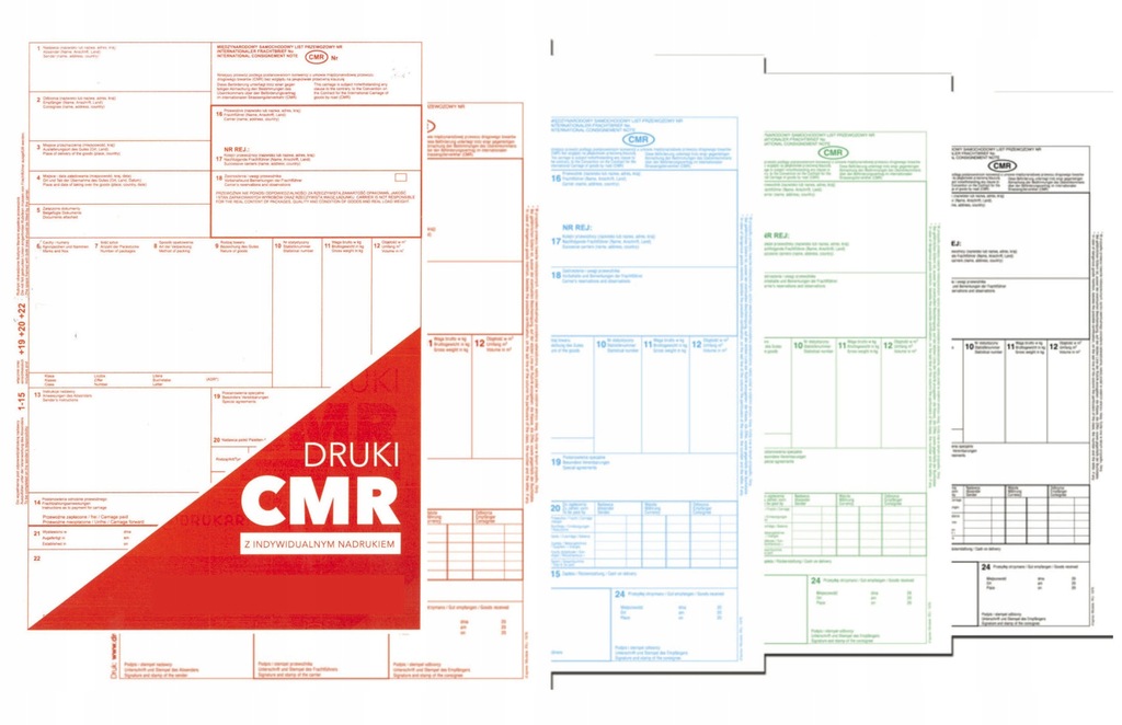 CMR (List przewozowy) 1+2 1+3 1+4 dane firmy logo - 12062032059 ...