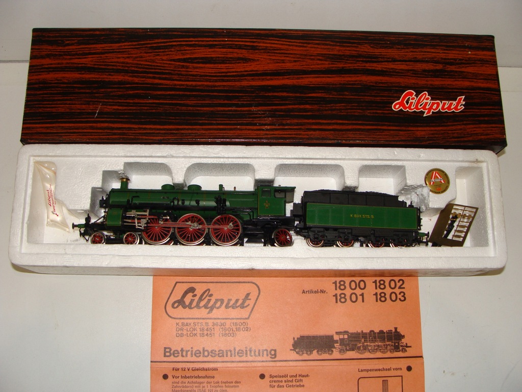 LOKOMOTYWA PAROWÓZ BR18- K.BAY.STS.B - LILIPUT-H0 - 13220646504 - oficjalne archiwum Allegro