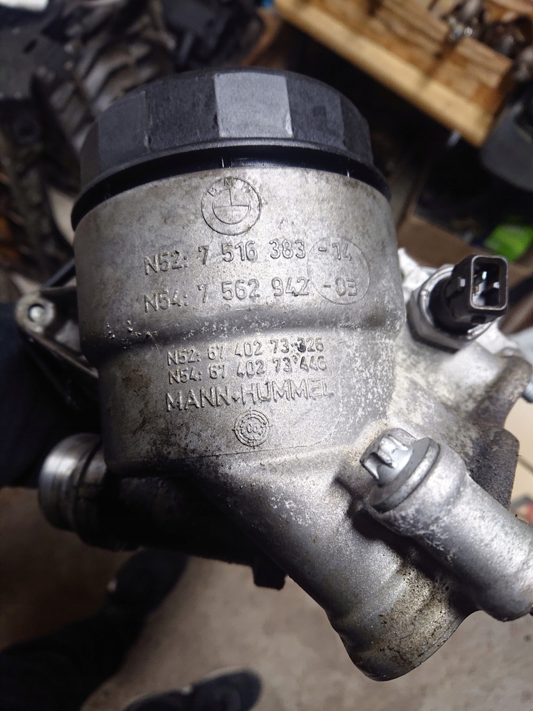 Podstawa filtra oleju Bmw N52b25 218KM e90 e60 kompletna z czujnikiem ...