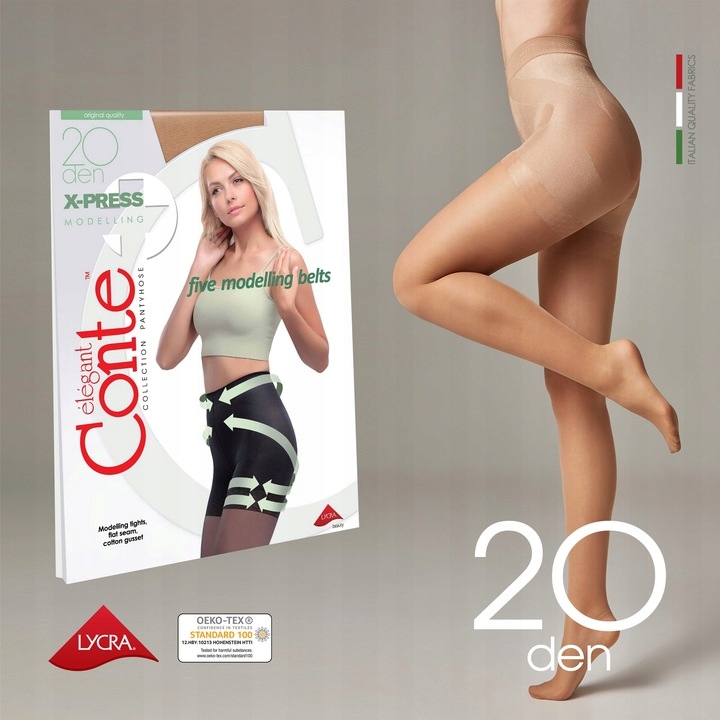 Rajstopy modelujące z efektem push-up X-PRESS 20 - 13171902429 - oficjalne archiwum Allegro