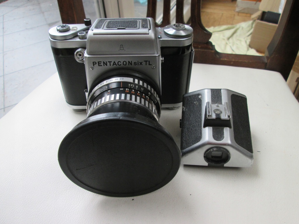 PENTACON SIX TL 6X6 + FLEKTOGON + PRYZMAT +RASTER - 13088030419 - oficjalne archiwum Allegro