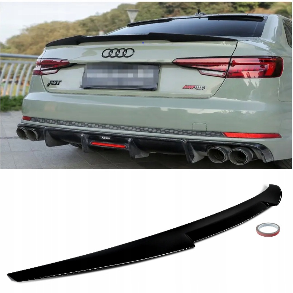 LOTKA SPOILER AUDI A4 B9 CZARNY POŁYSK SEDAN - 15682925897 - oficjalne ...