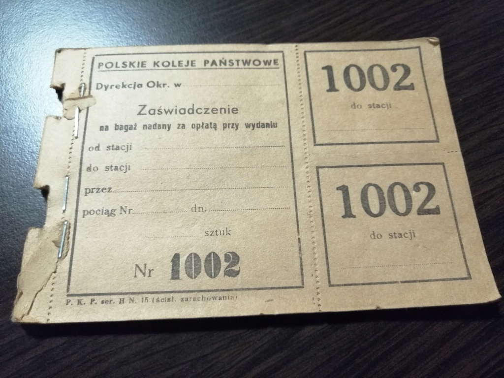 stare druki kolejowe pkp bagaż kasa rzeczy znalez - 13156695695 ...