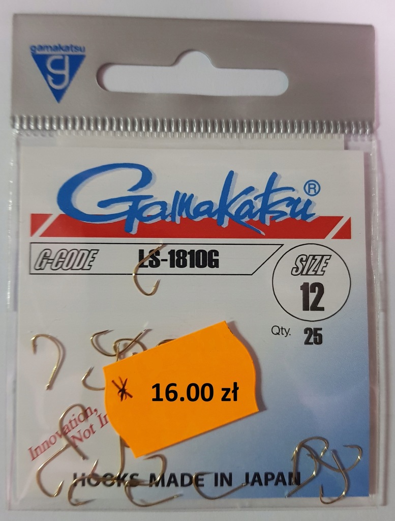 Haczyki Gamakatsu LS-1810G nr 12 - złoty - 7915396610 - oficjalne archiwum Allegro