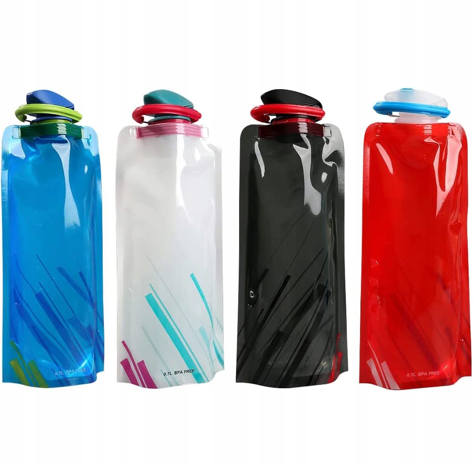 Składane Butelki Na Wodę 700ml, Zestaw 4 Butelek - 13560824882 - oficjalne archiwum Allegro