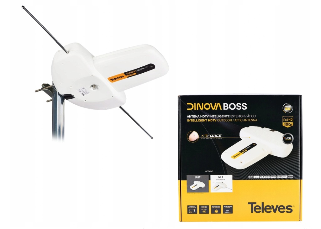 Купить Антенна Televes DINOVA DVB-T с BOSS TECH UHF MUX-8: отзывы, фото и характеристики на ...