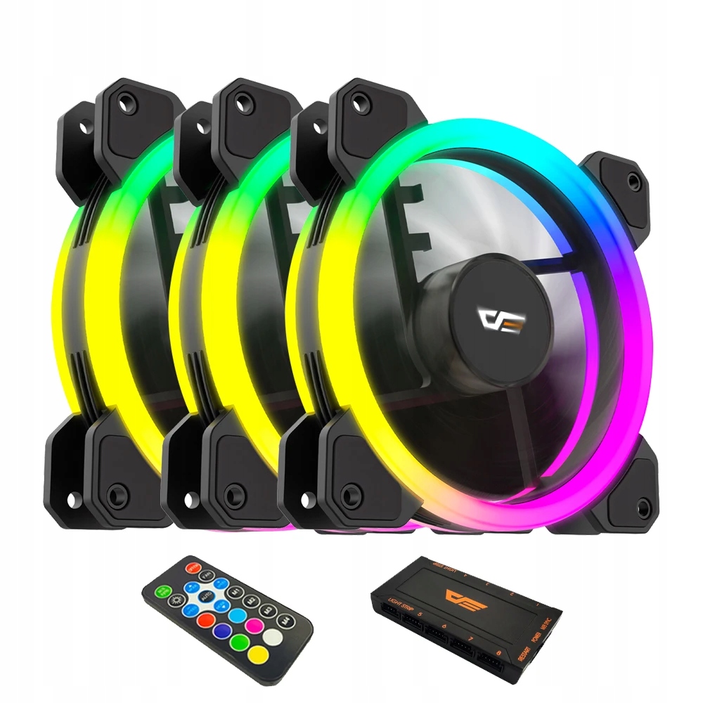 Darkflash DR11 RGB PC Case Fans Kits 6 Pin Double Ring ARGB Cooling for ...