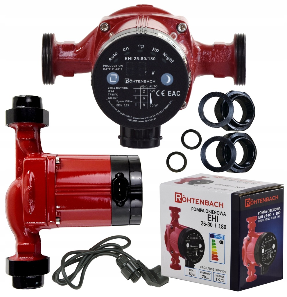 POMPA OBIEGOWA 25-80 180 elektroniczna DO PIECA CO - 10163893809 - oficjalne archiwum Allegro