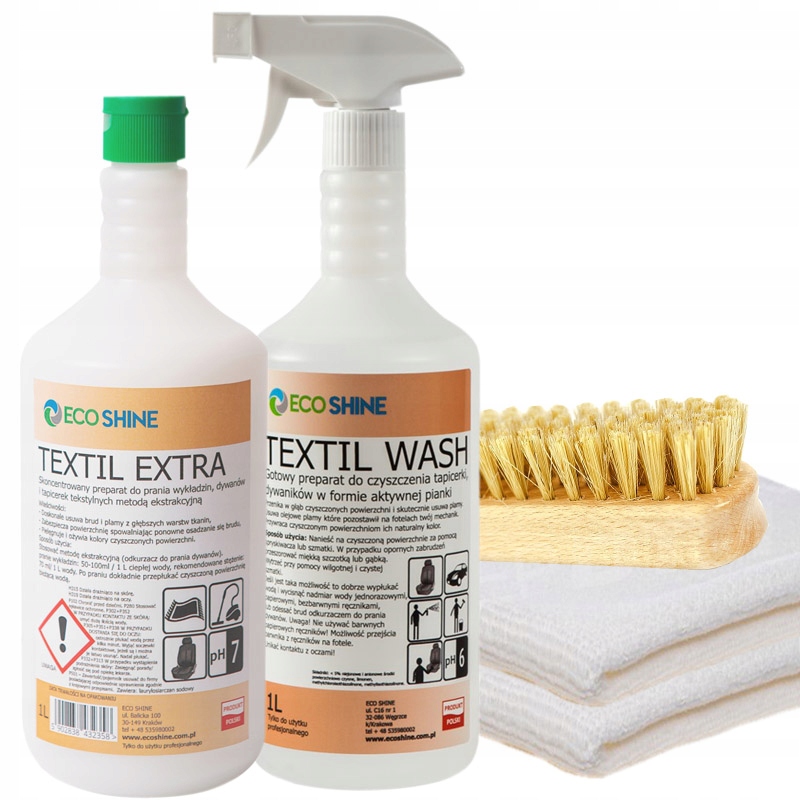 ECOSHINE zestaw do czyszczenia tapicerki SHINE - 12578635839 ...