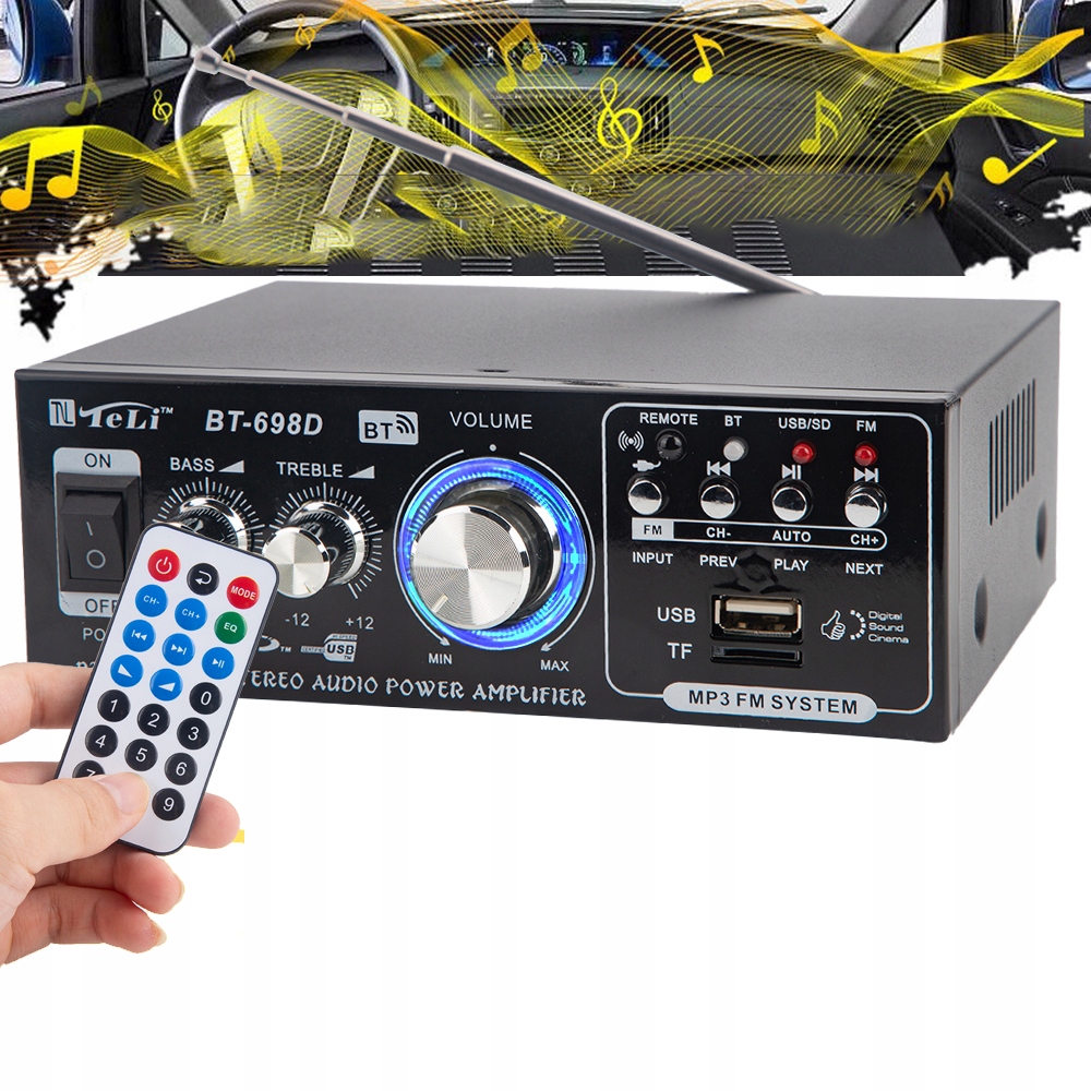 HIFI CYFROWY WZMACNIACZ DŹWIĘKU WZMACNIACZ MOCY KLASY BLUETOOTH 180W STEREO - 14855174673 ...