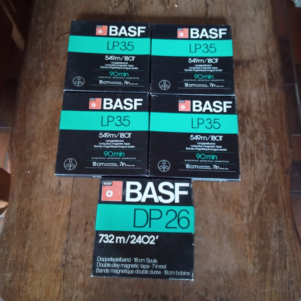 TASMY SZPULOWE BASF LP 35X 4 SZT. DP 26 X 1 SZT. 18 CM CZARNE SZPULE ...