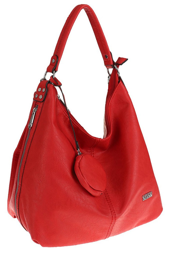 Coveri Collection Włoska Torebka Damska Listonoszka Worek CC80345 Red ...