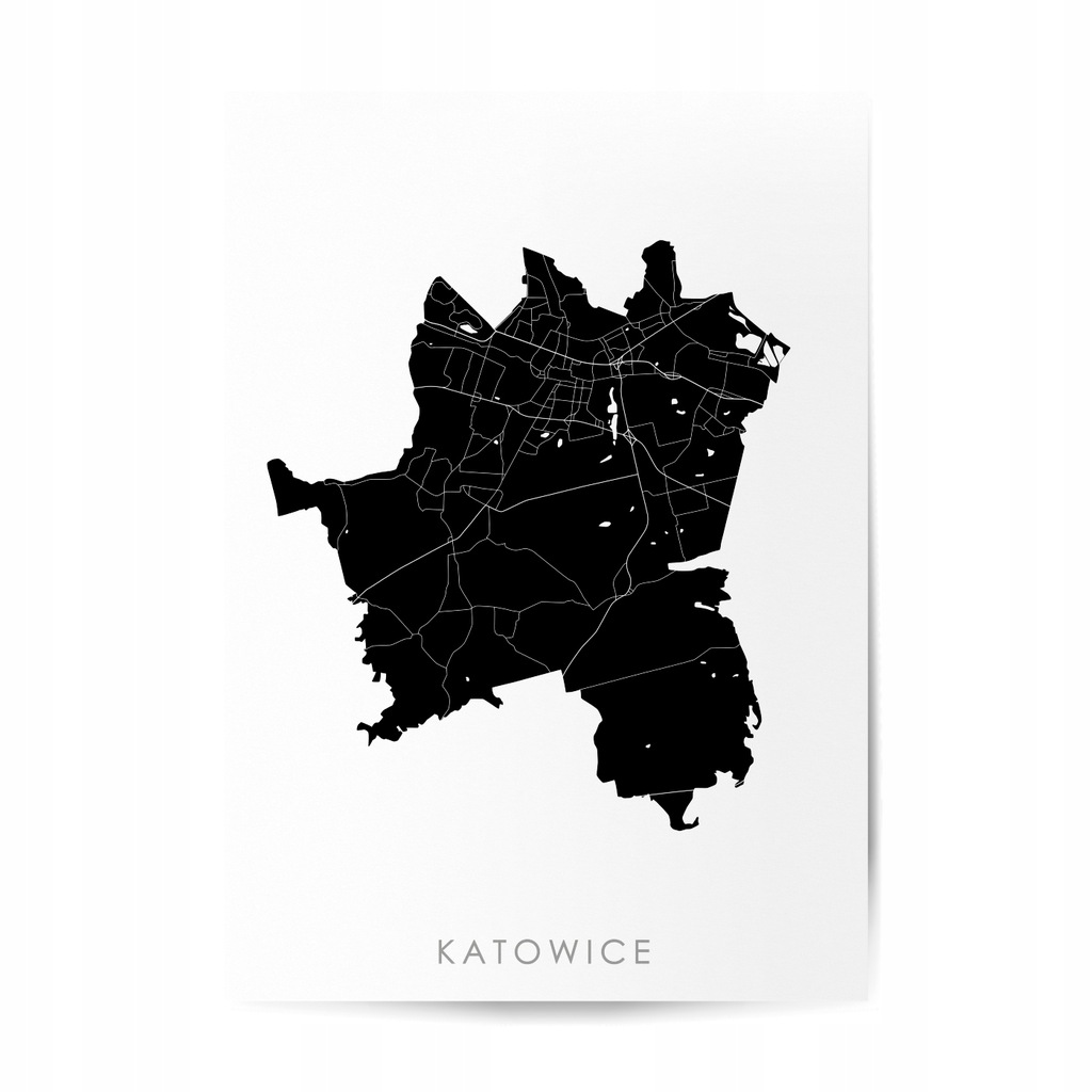 Mapa KATOWICE mapa plakat A3 mapa na prezent - 11441237560 - oficjalne archiwum Allegro