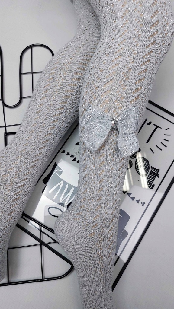 104 110 rajstopy rajtuzy kokarda ażurowe nitka - 12974290946 ...