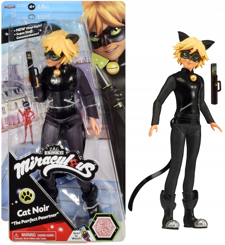 Lalka Czarny Kot Cat Noir Biedronka i Czarny Kot Miraculous Miraculum ...