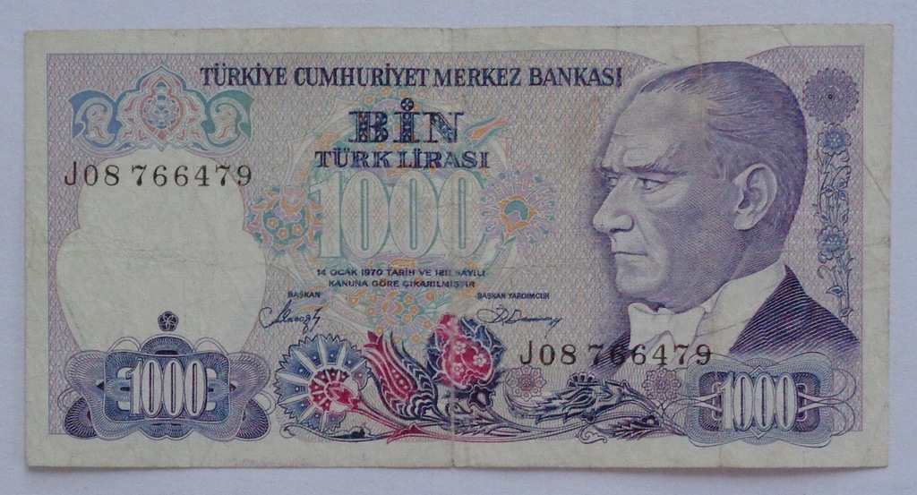 1000 LIRÓW z 1970 roku TURCJA - 12445989146 - oficjalne archiwum Allegro