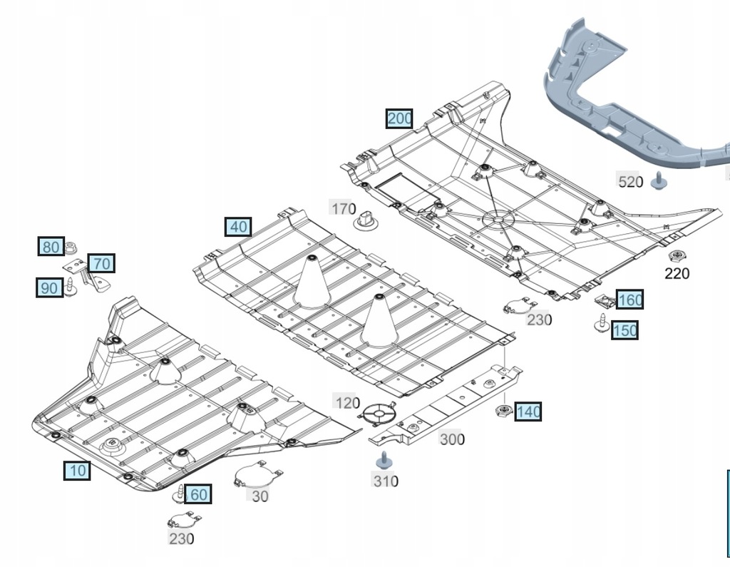 TWINGO III - SMART FORFOUR 453 - komplet osłon podwozia + śruby ...