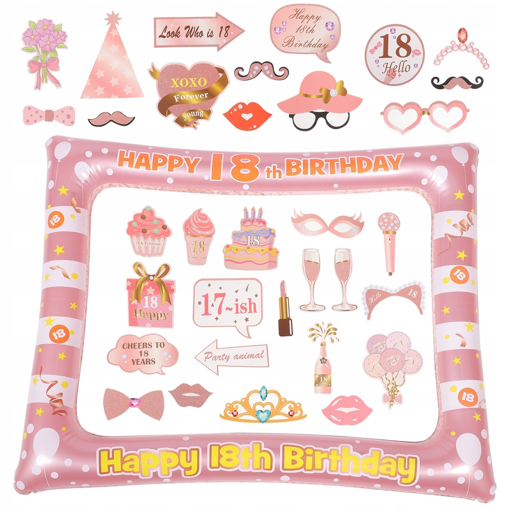 1 SET INFLATABLE PHOTO BOOTH PROPS 18TH BIRTHDAY - 14743924715 ...