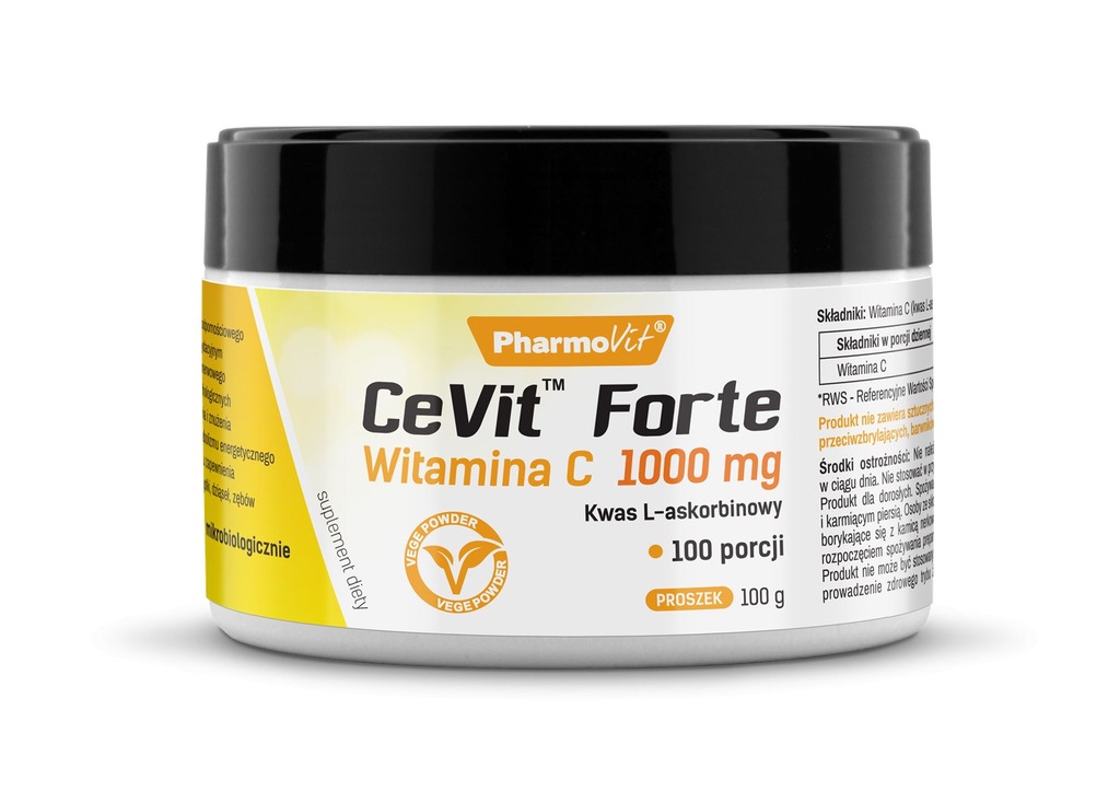 CEVIT FORTE 1000 MG 100 G WITAMINA C 1000 MG PHARM - 11594882481 ...