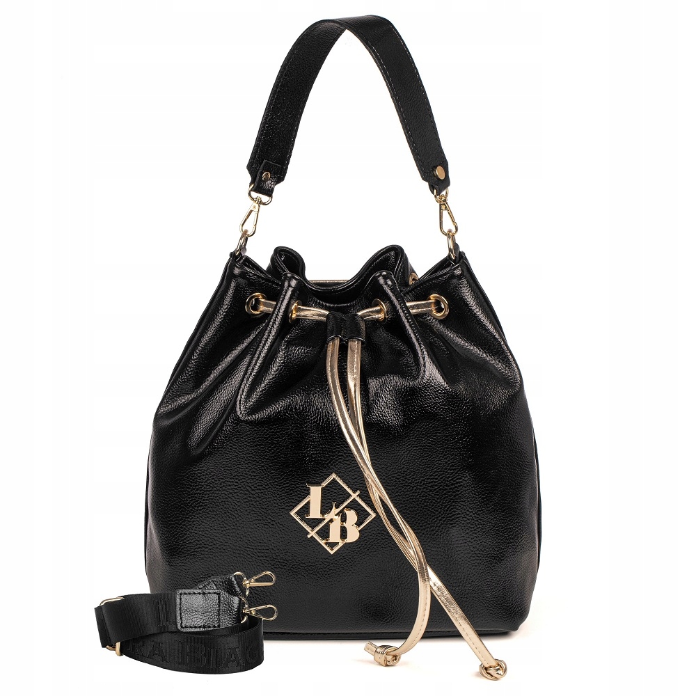 WOREK LAURA BIAGGI POLSKA TOREBKA CZARNA SHOPPERKA - 12843714678 - oficjalne archiwum Allegro