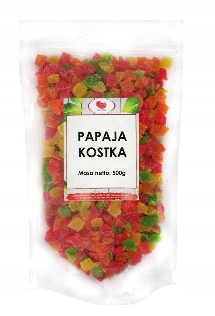 PAPAJA KANDYZOWANA 500g SUSZONA KOSTKA REWELACJA! - 6832879048 - oficjalne archiwum Allegro