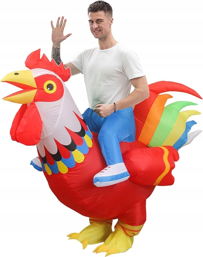 NADMUCHIWANY KOSTIUM KOGUTA kogut COSPLAY IMPREZA 150-185 cm ...