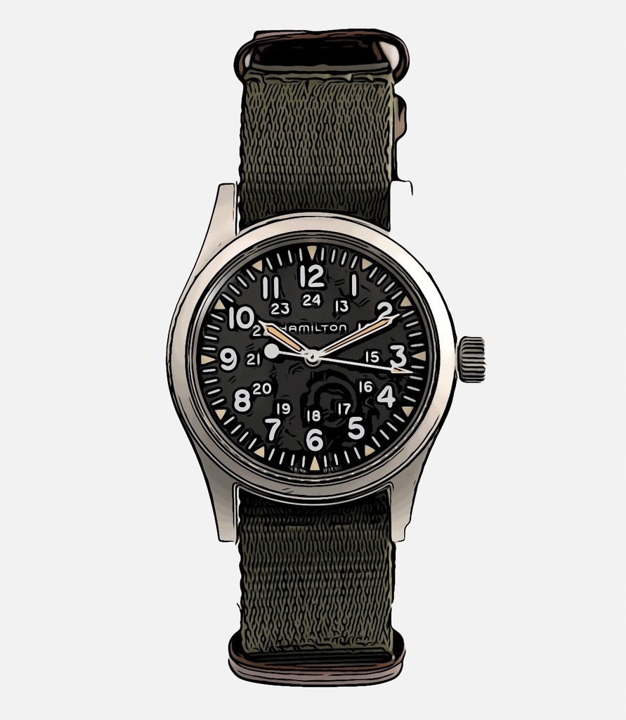 HAMILTON Khaki Field Mechanical Green Nato Strap - 12655434085 ...