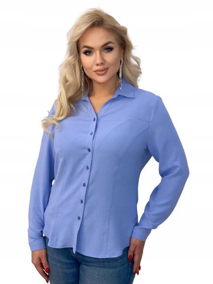 Elegancka bluzka Sandra długi rękaw niebieski - 12747679913 - oficjalne ...