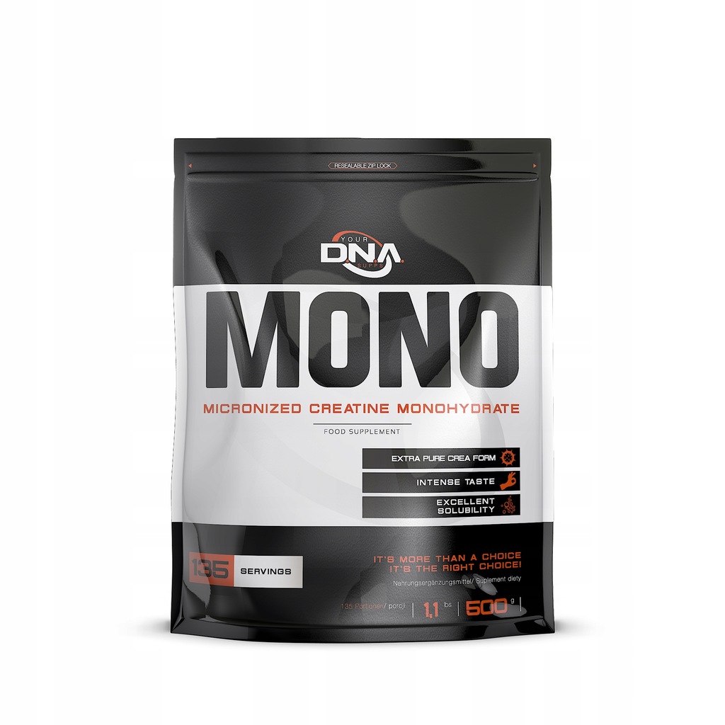 DNA MONO 500g MONOHYDRAT KREATYNY NA MASĘ i SIŁĘ - 7563644873 ...