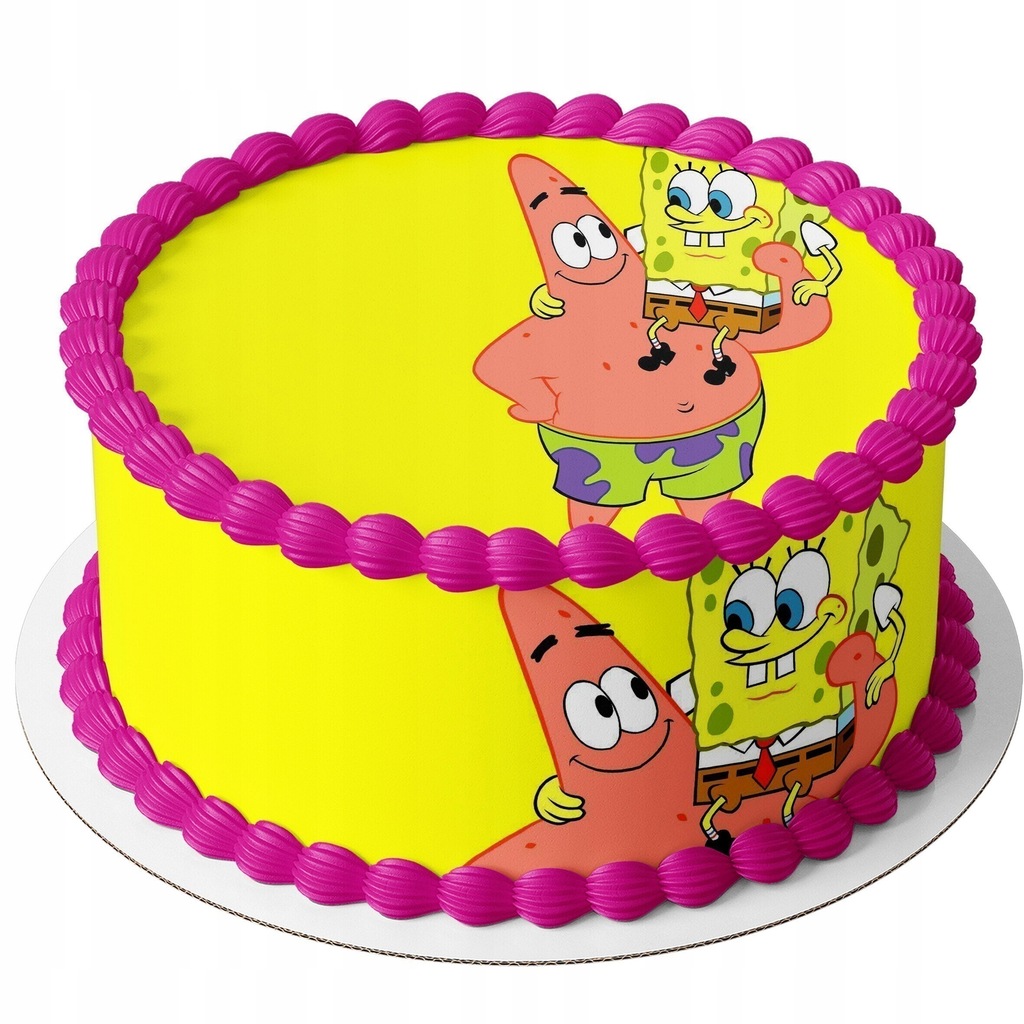OPŁATEK NA TORT SPONGEBOB + BOKI I NAPIS - 14082560881 - oficjalne ...