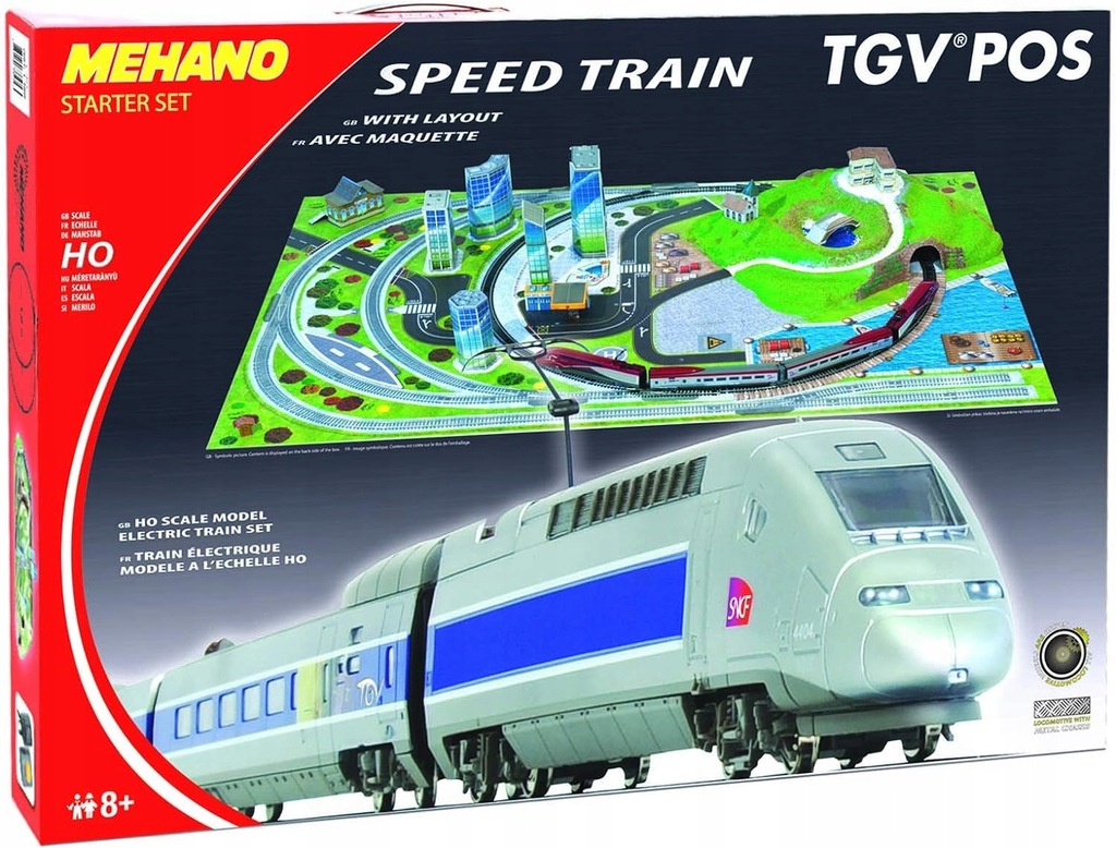 Szybki pociąg elektryczny Mehano T111 TGV POS ze skalą krajobrazową ...