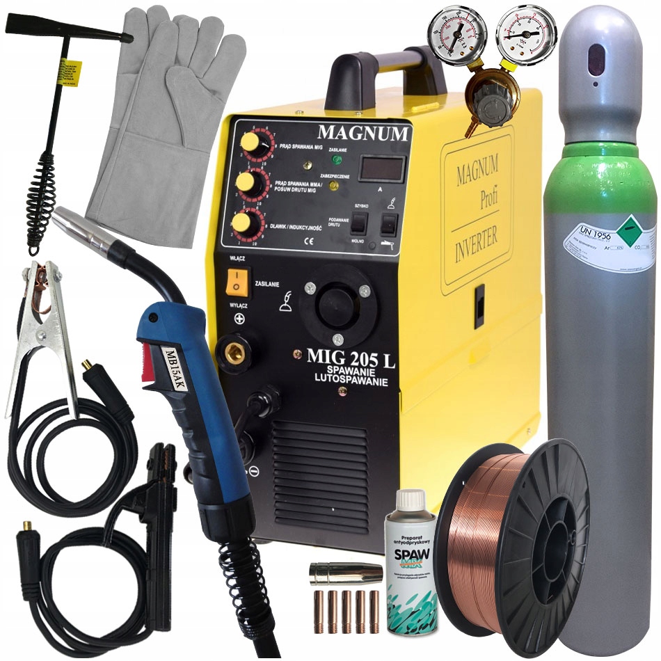 Magnum MIG 205L spawarka MMA zestaw MIGOMAT 200A - 7517871701 - oficjalne archiwum Allegro