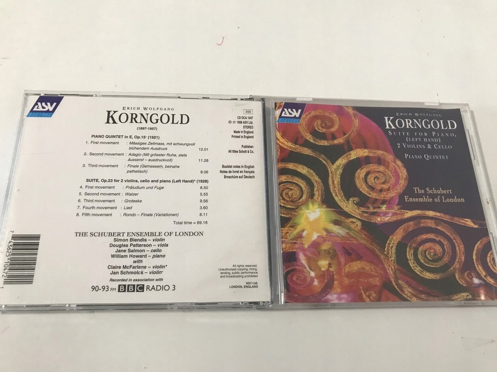 CD Korngold Suite piano left hand 2violins cello5+ - 13409654447 - oficjalne archiwum Allegro