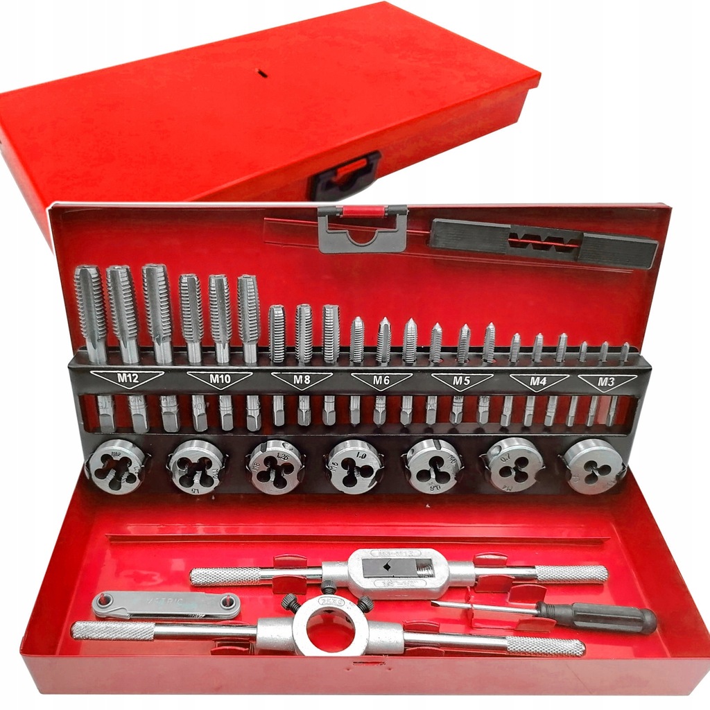 GWINTOWNIKI NARZYNKI ZESTAW NARZYNEK GWINTOWNIKÓW od M3 do M12 32el. - 15144998671 - oficjalne ...