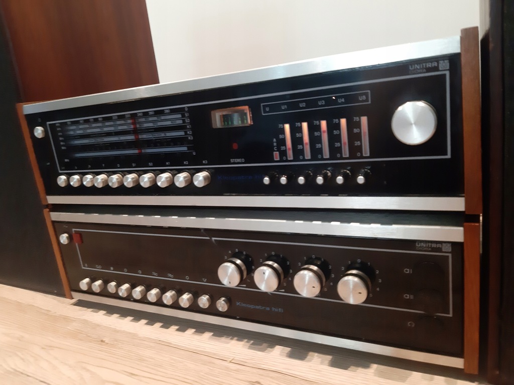 Wieża UNITRA DIORA KLEOPATRA Tuner TST-102 Wzmacniacz WST-102 PRL Antyk - 14420200455 ...