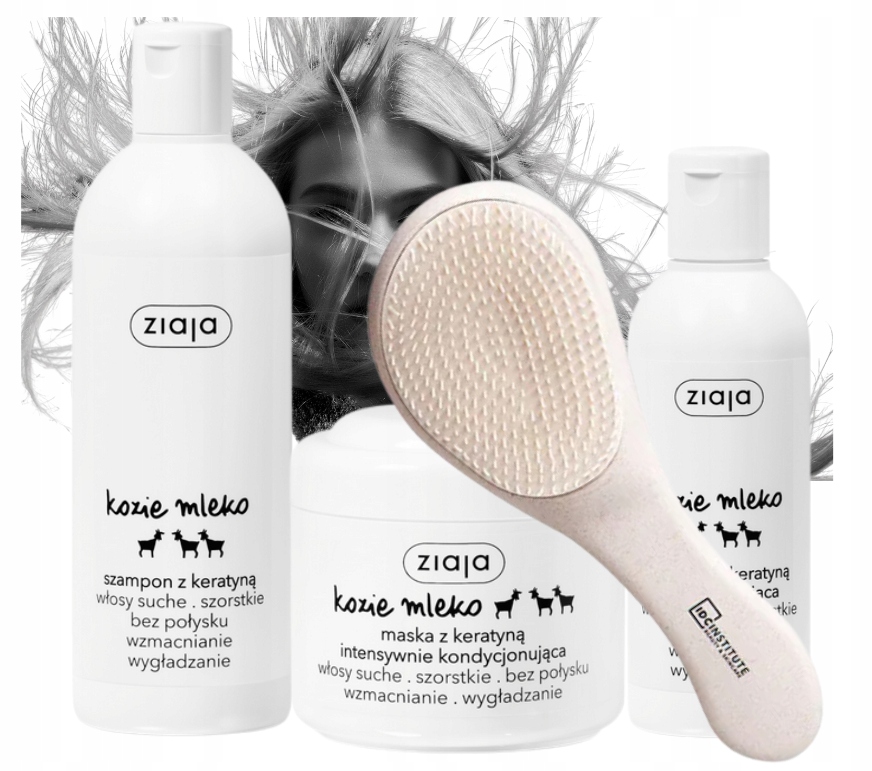 ZIAJA KOZIE MLEKO ZESTAW DO WŁOSÓW + SZCZOTKA - 14282067294 - oficjalne ...