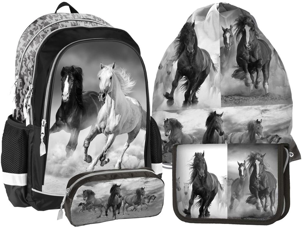 PLECAK SZKOLNY ZESTAW 4w1z KONIEM KOŃMI KOŃ KONIE - 7270336763 - oficjalne archiwum Allegro