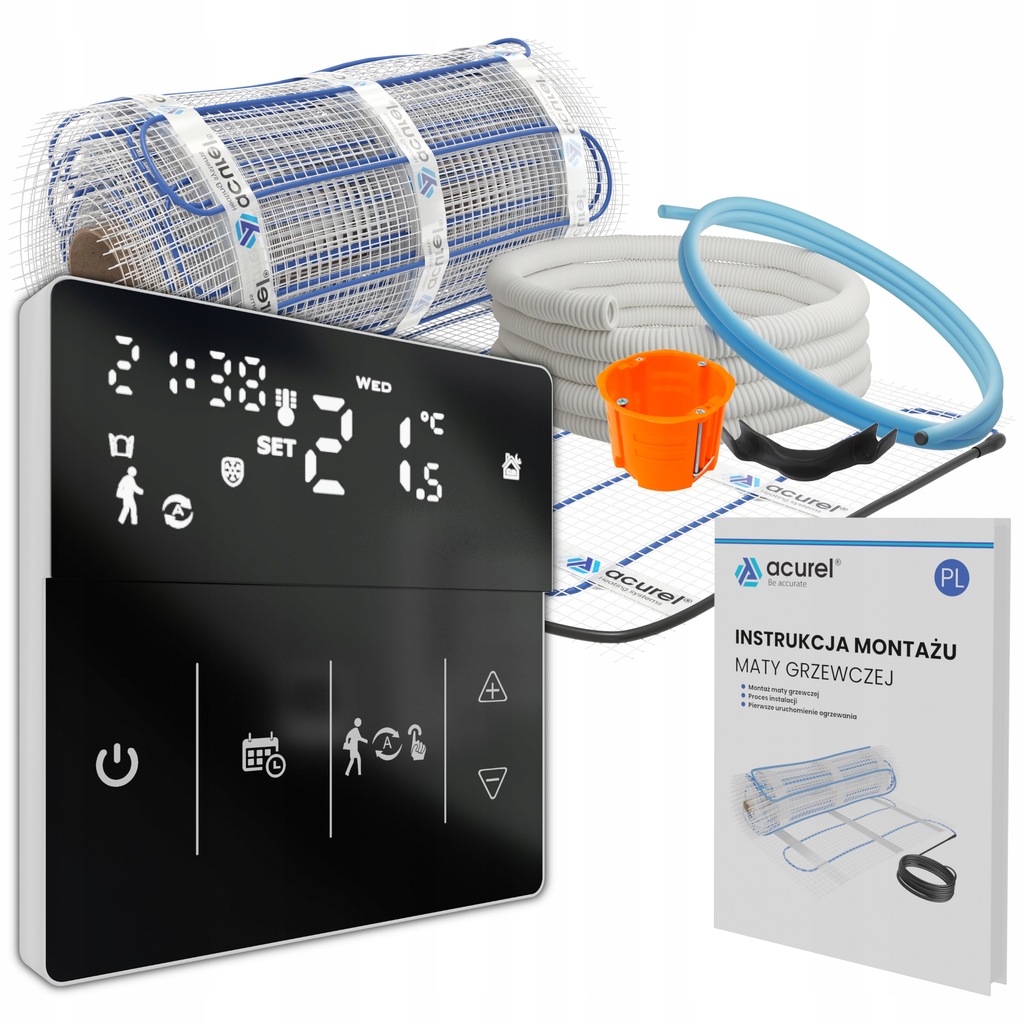 Mata Grzejna Grzewcza Zestaw z termostatem 2,5m² - 13745083874 - oficjalne archiwum Allegro
