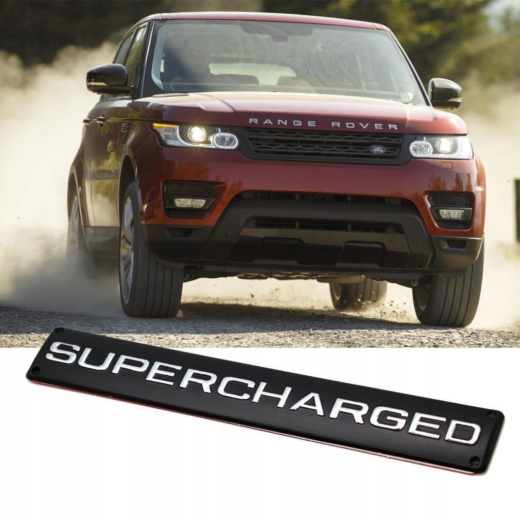 Logo Emblemat SUPERCHARGED BLACK Land Range ROVER - 10932948418 ...