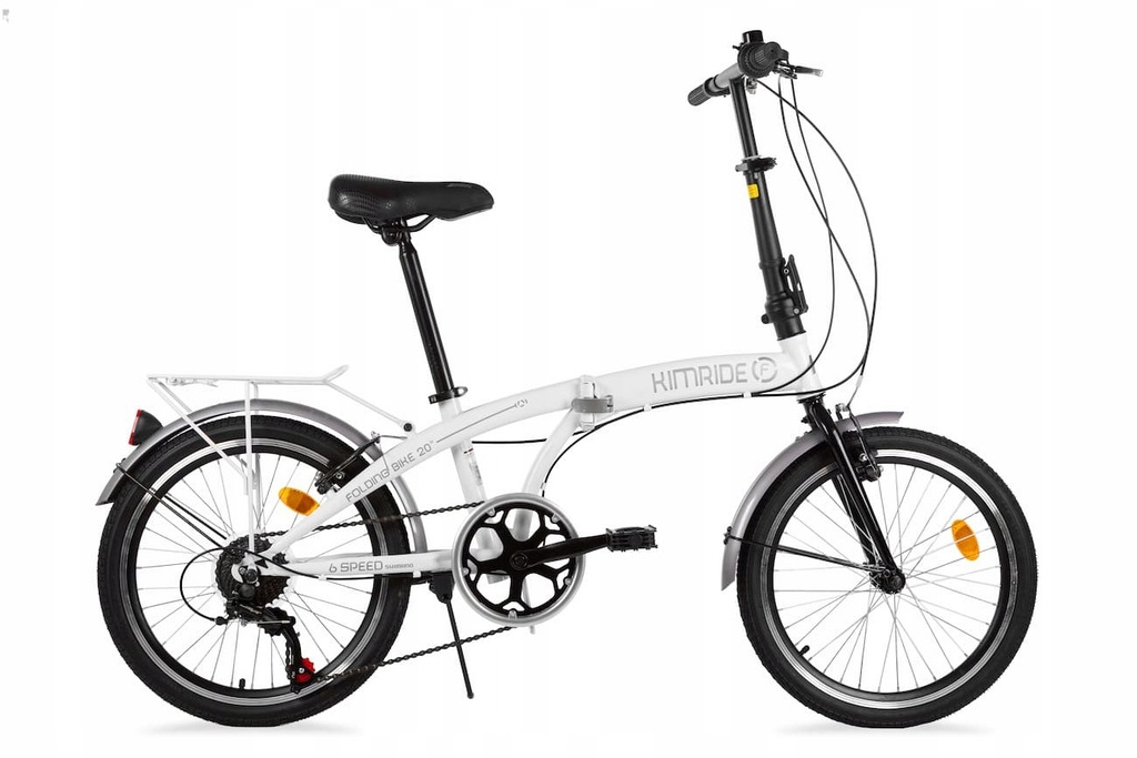 Rower składany Kimride Składany rama 12 cali koło 20 cali biały Shimano ...
