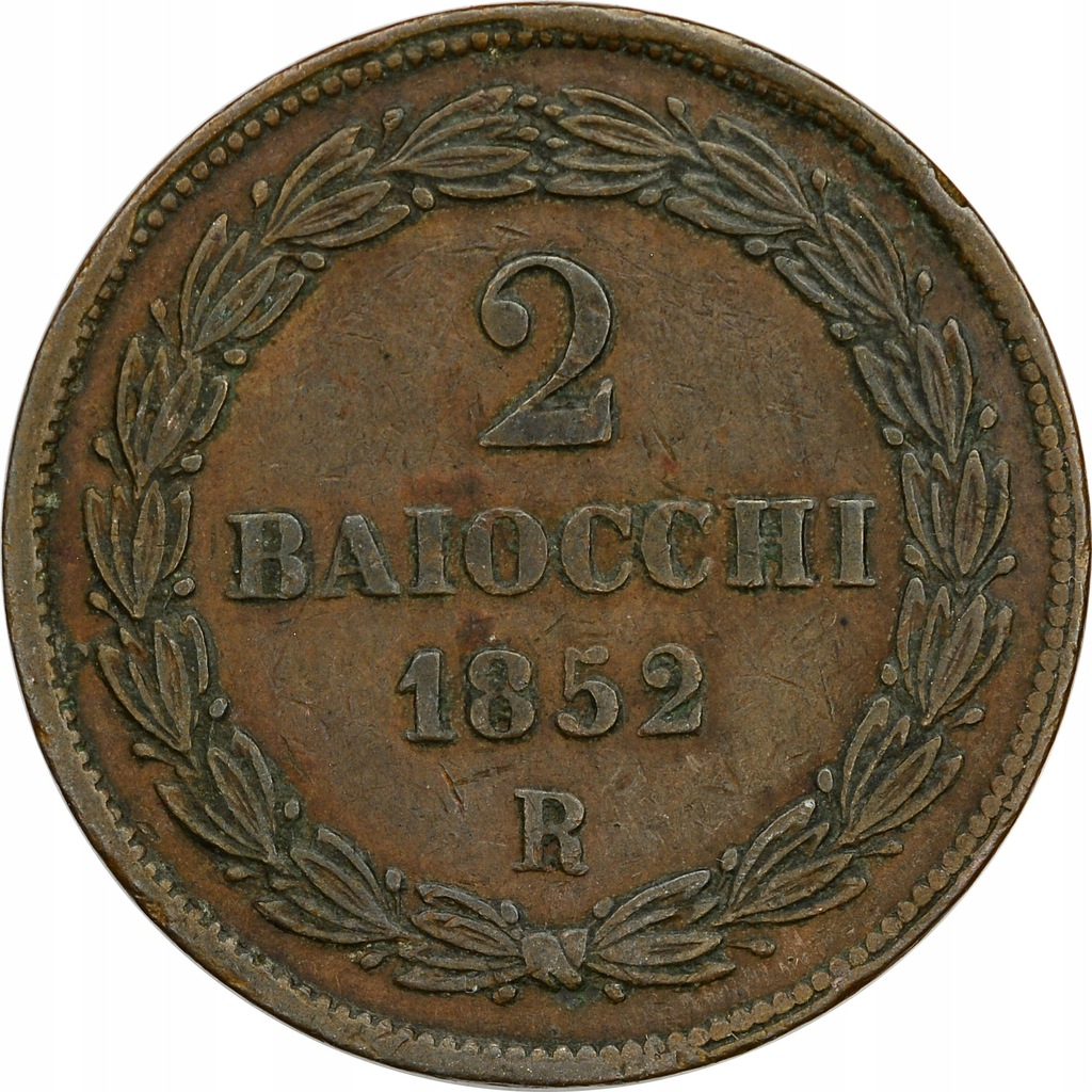 14.PAPIESTWO, PIUS IX, 2 BAIOCCHI 1852/ VI R - 13121590054 - oficjalne ...