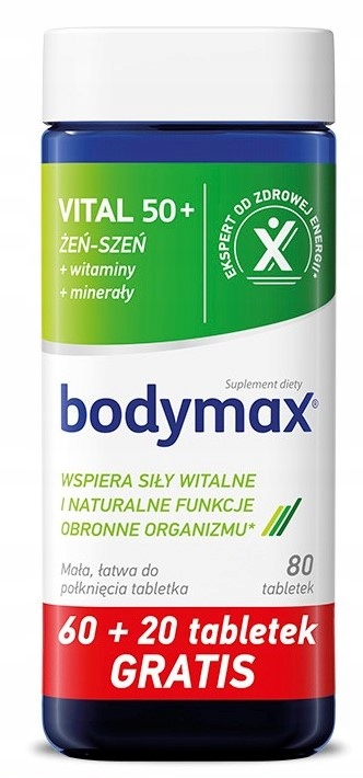 Bodymax Vital 50+ Żeń-szeń Energia Witalność 80szt - 12655145033 ...
