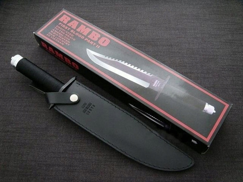 DUŻY NÓŻ RAMBO II wojskowy taktyczny survivalowy - 10704073914 ...